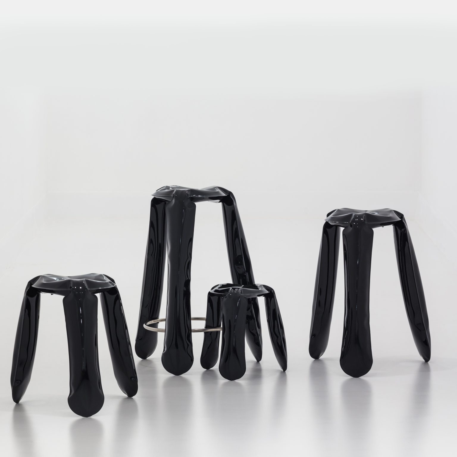 Oskar Zieta - Plopp Inflated Metal Stool, Black | Gessato Design Store