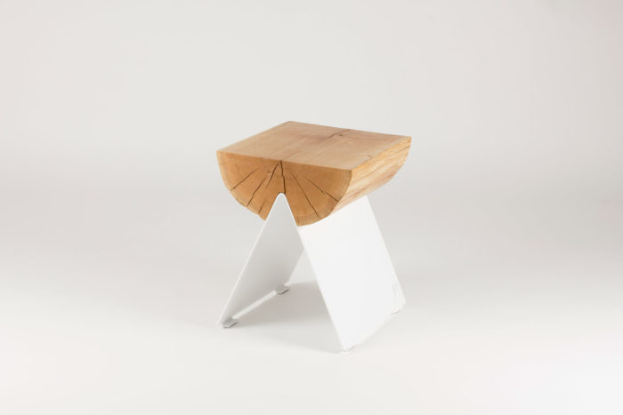 ½ Wooden Stool White - Gessato Design Store