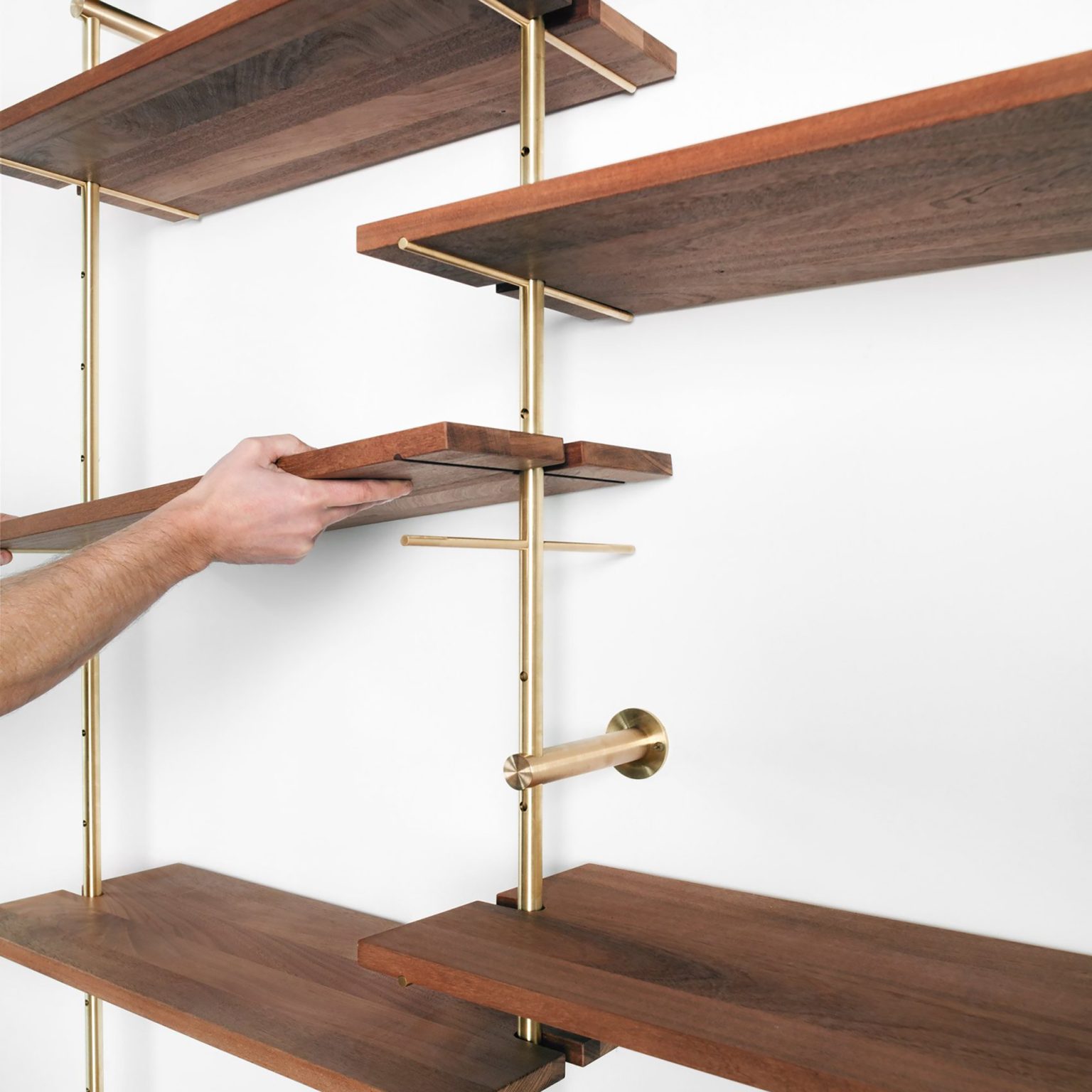 Object Interface - Brass Rail Shelving | Gessato Design Store