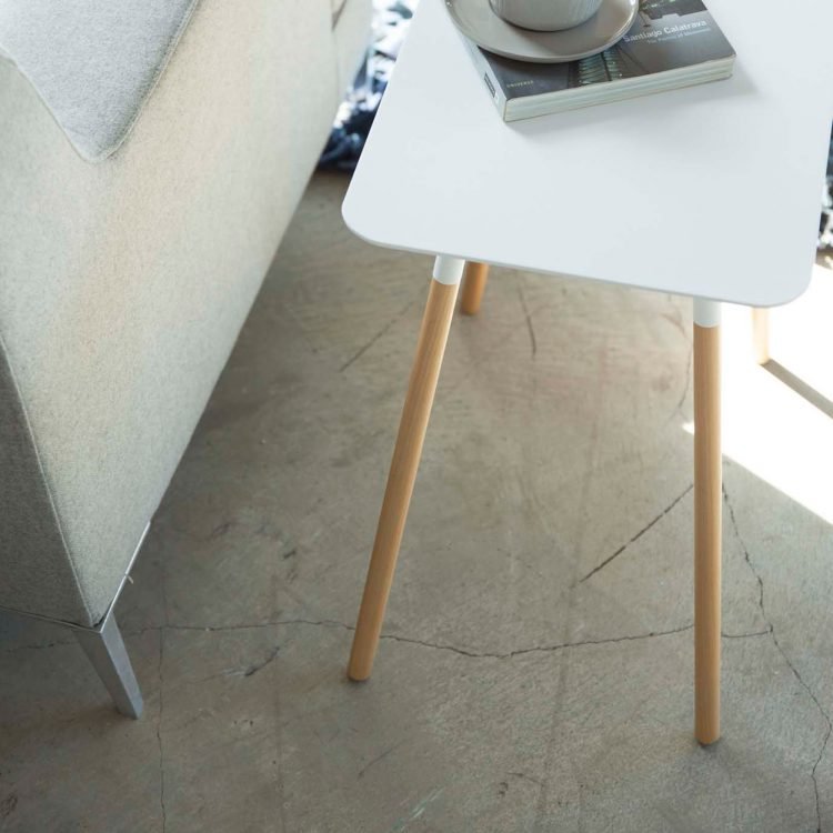 Yamazaki - Plain Rectangular Side Table, White | Gessato Design Store