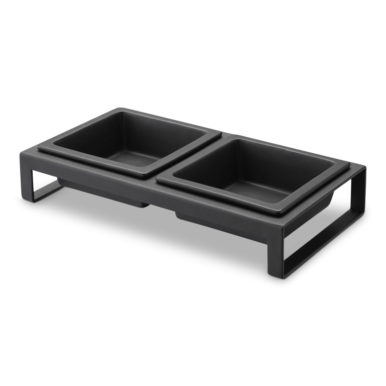 Yamazaki - Tower Pet Food Bowl with Stand Black | Gessato Design Store