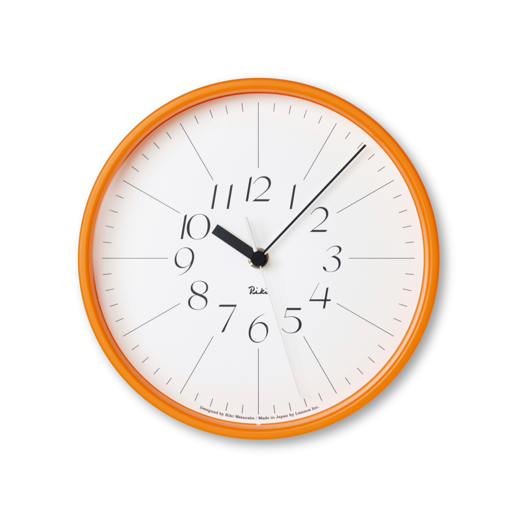 Lemnos - Riki Steel Clock, Orange | Gessato Design Store