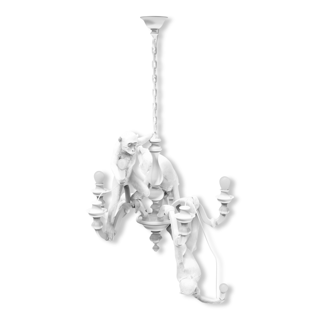 Monkey Chandelier, White - Gessato Design Store