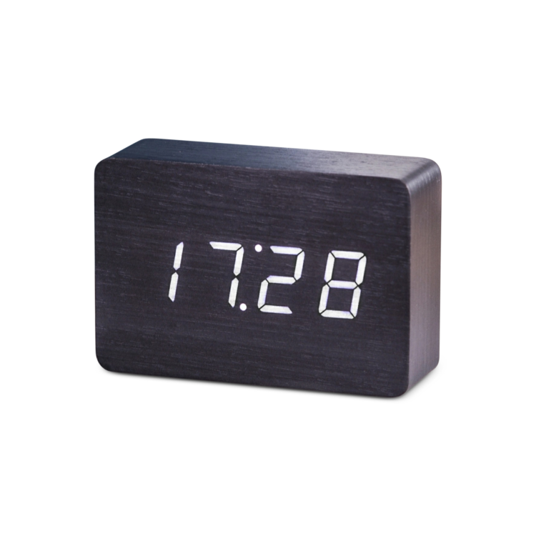 Gingko - Cube Click Alarm Clock, White LED | Gessato Design Store