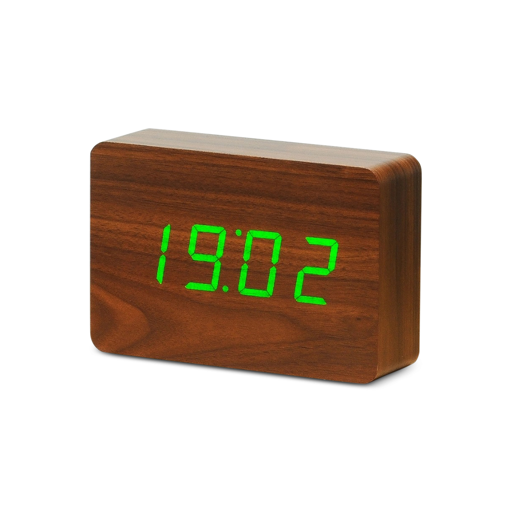 Gingko - Cube Click Alarm Clock, White LED | Gessato Design Store