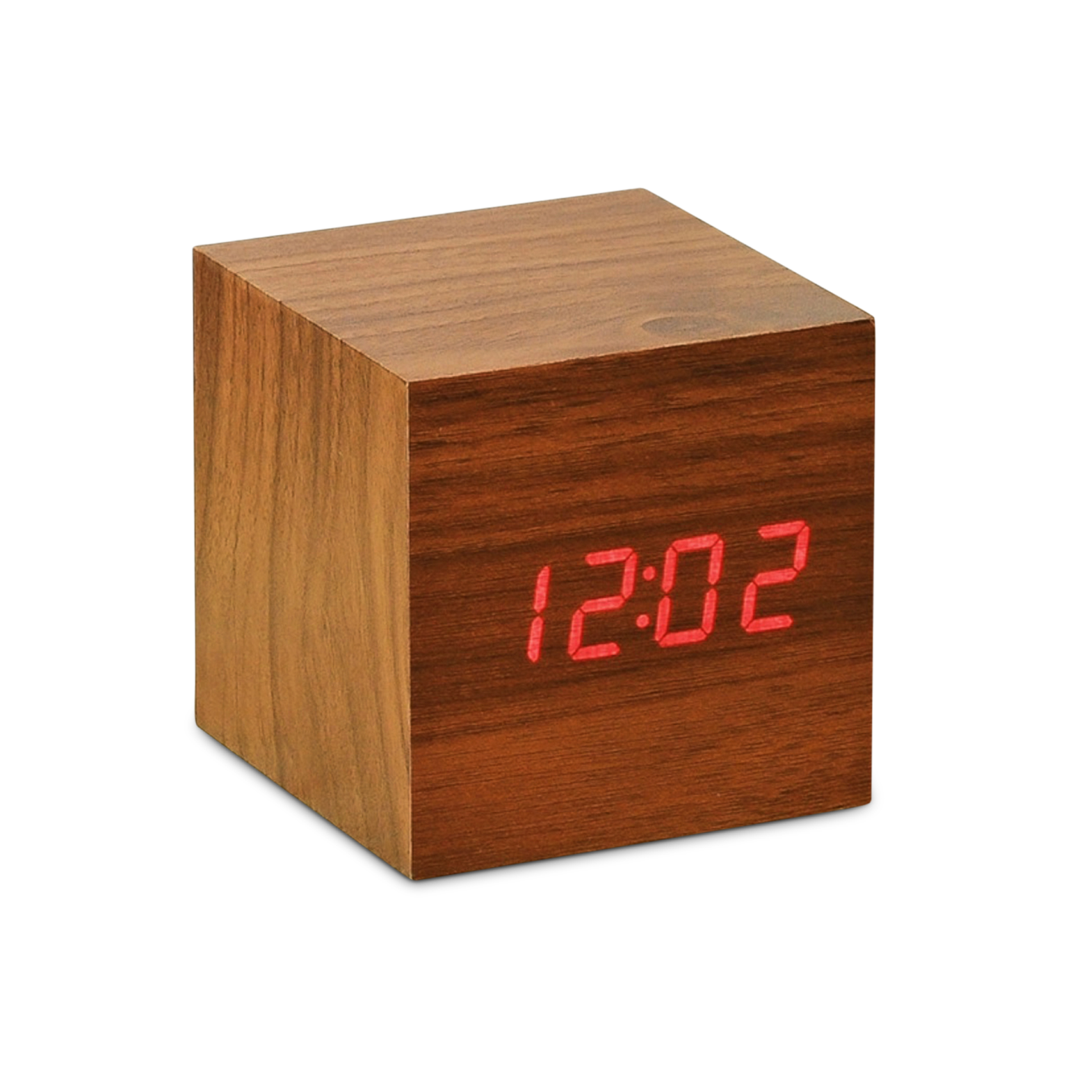 Gingko - Cube Click Alarm Clock, White LED | Gessato Design Store
