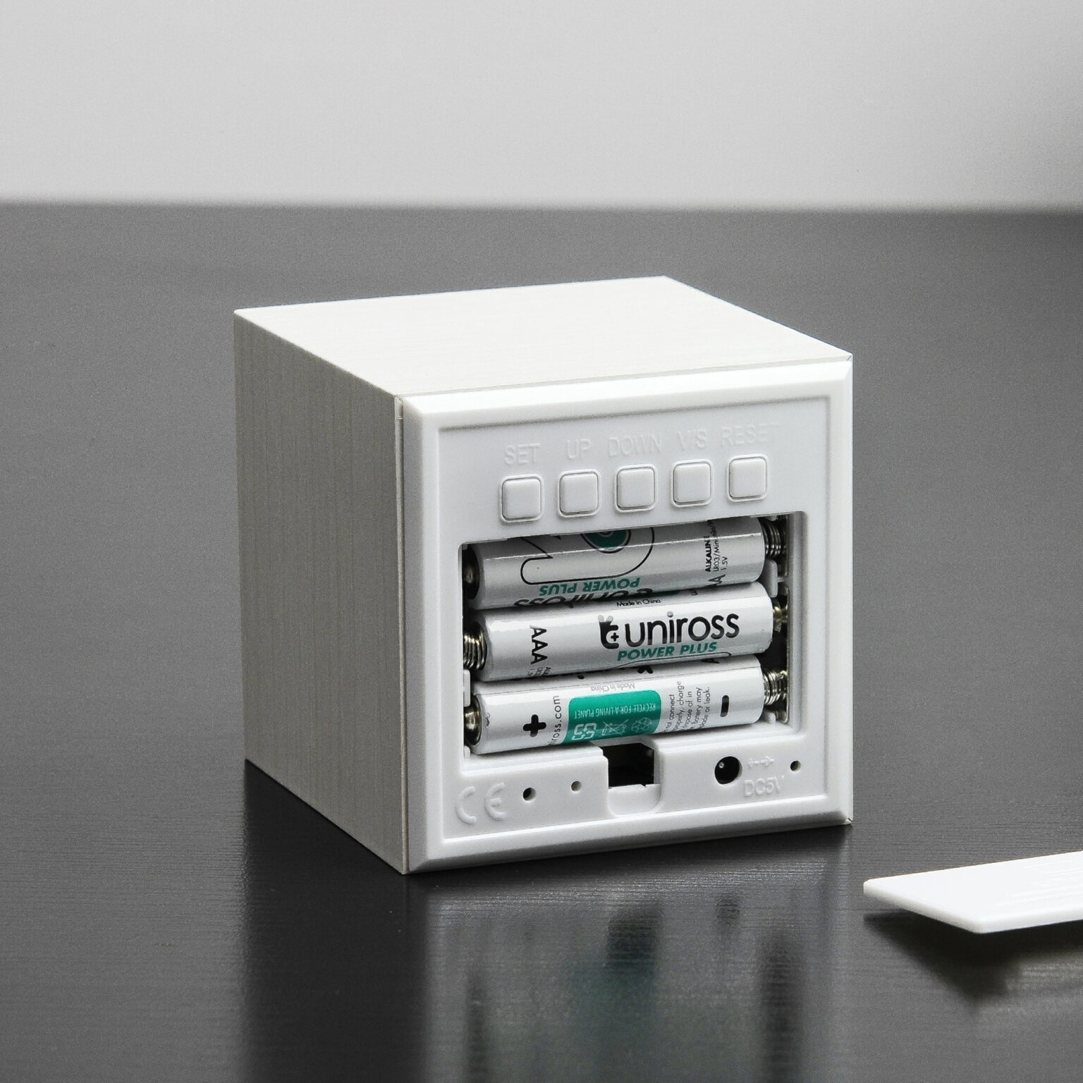 Gingko - Cube Click Alarm Clock, White LED | Gessato Design Store