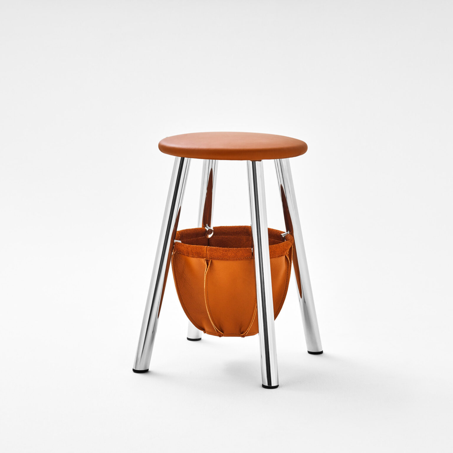 Lemnos - Lemnos KON Stool, Brown (With Basket) | Gessato Design Store