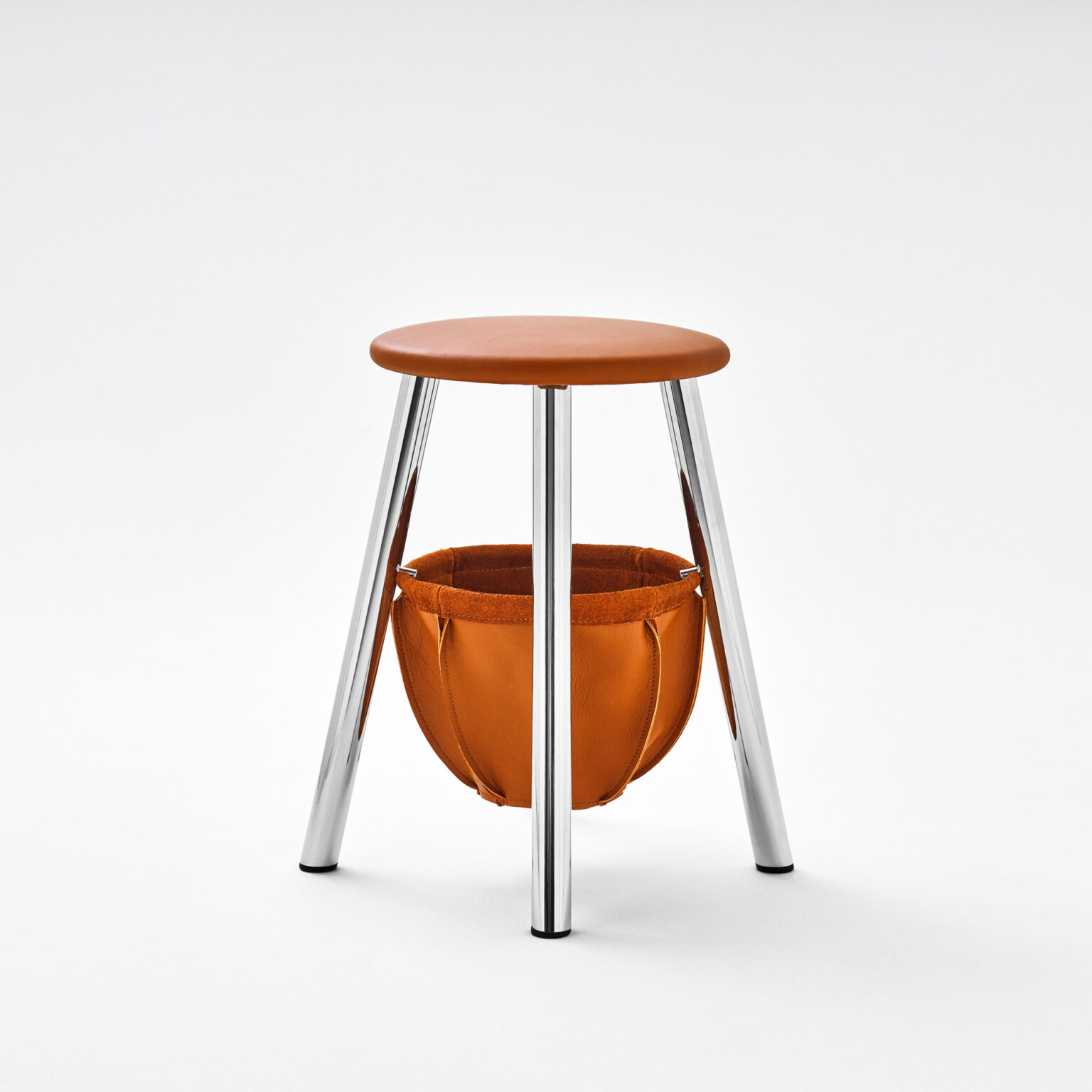 Lemnos - Lemnos KON Stool, Brown (With Basket) | Gessato Design Store