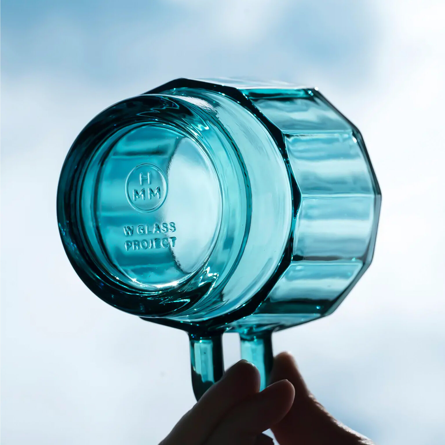 Hmm - W Glass Coffee Cup, Blue | Gessato Design Store