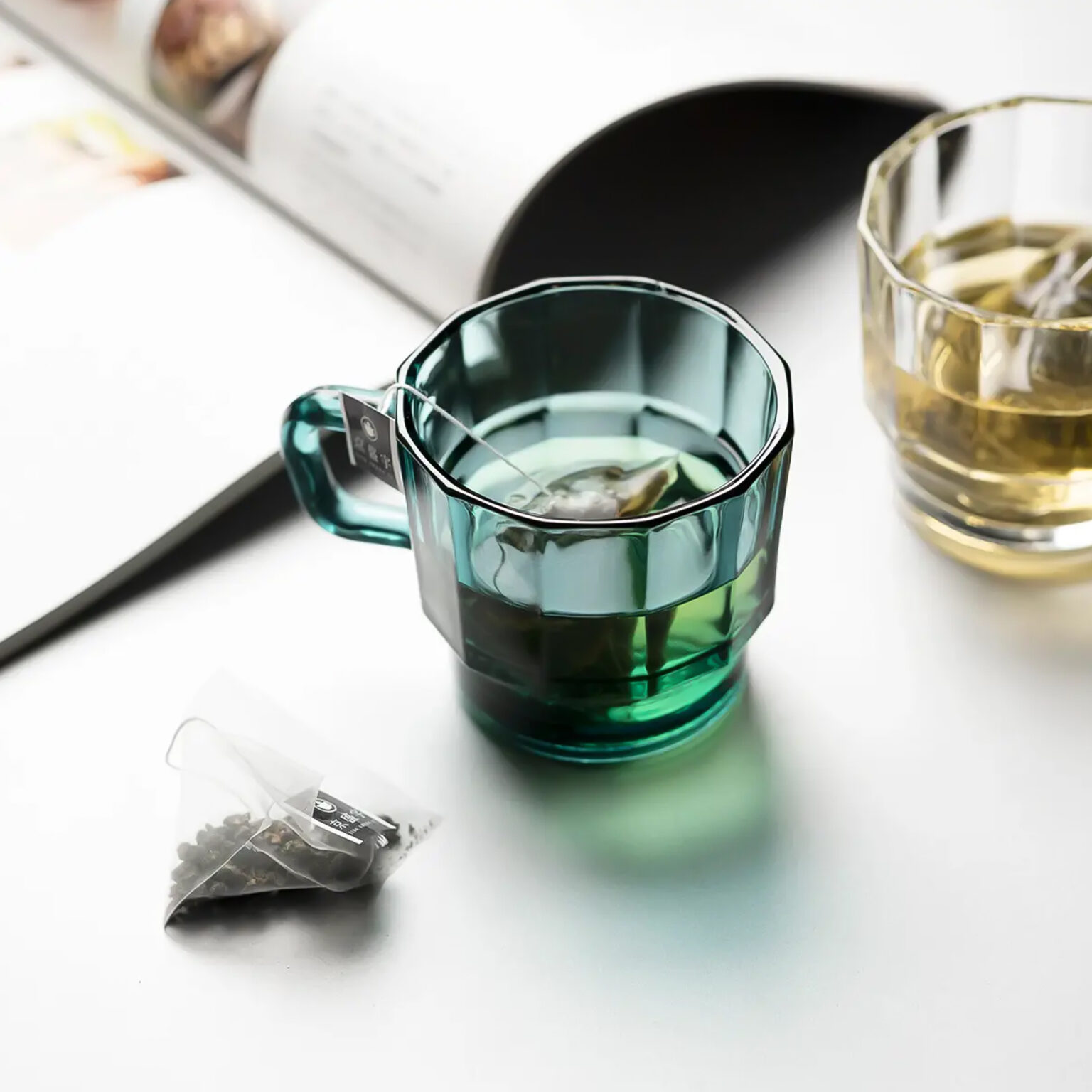 Hmm - W Glass Coffee Cup, Blue | Gessato Design Store