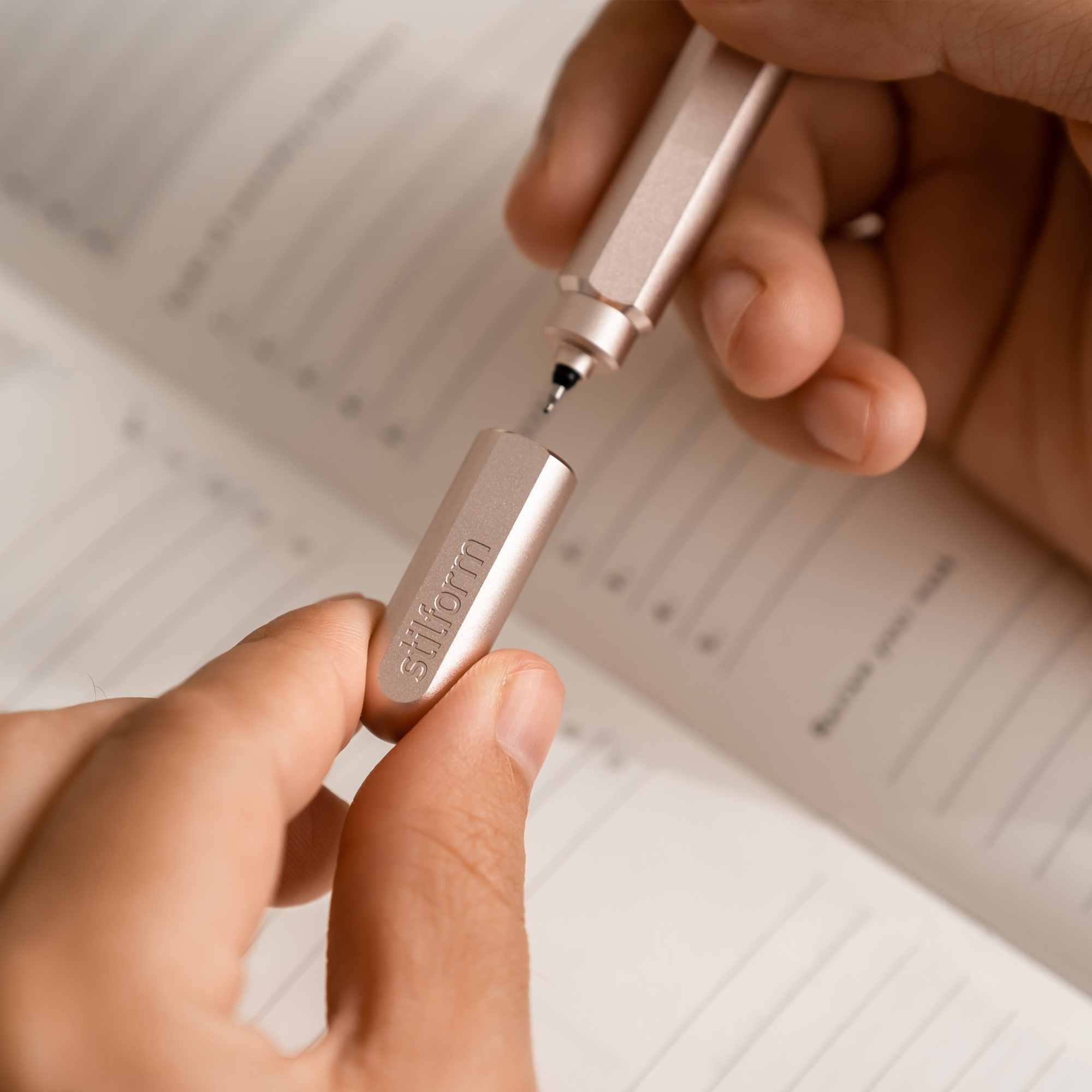 Stilform Aluminum Arc Gel Pen, Rose Moon - Gessato Design Store