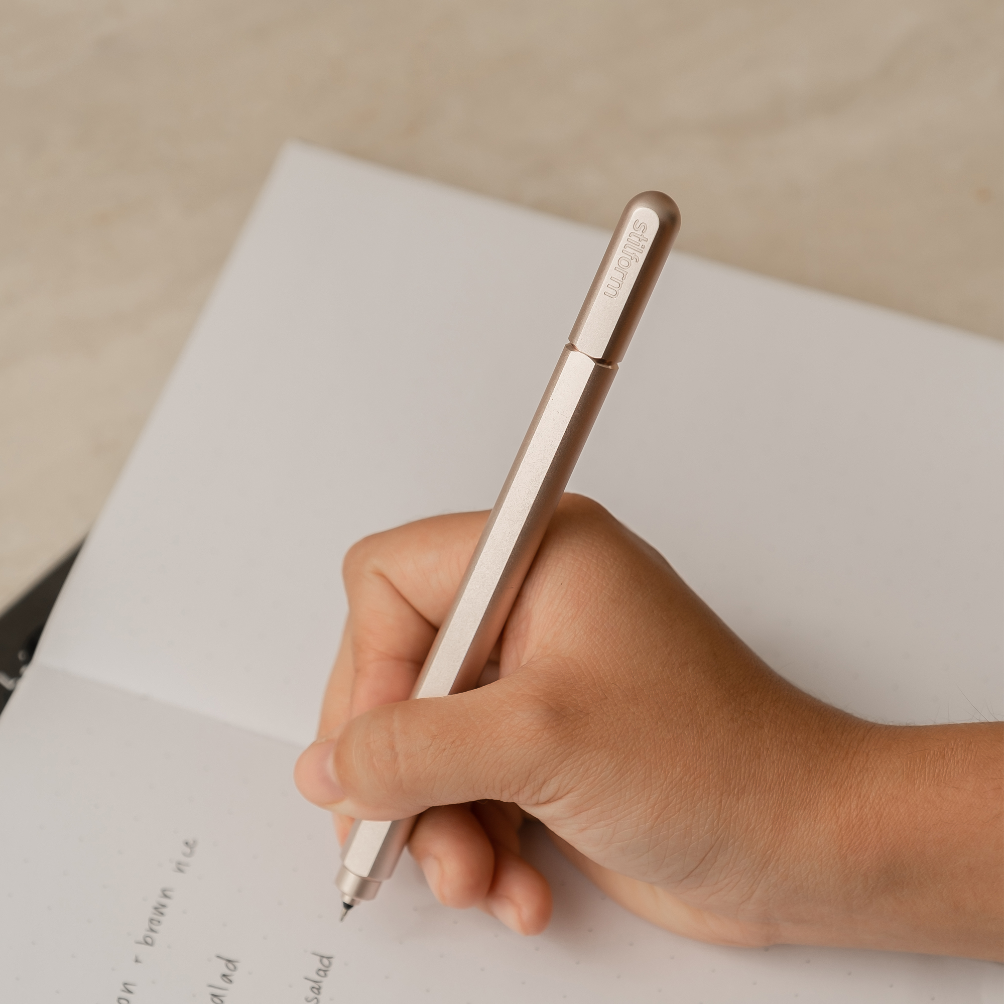 Stilform Aluminum Arc Gel Pen, Rose Moon - Gessato Design Store