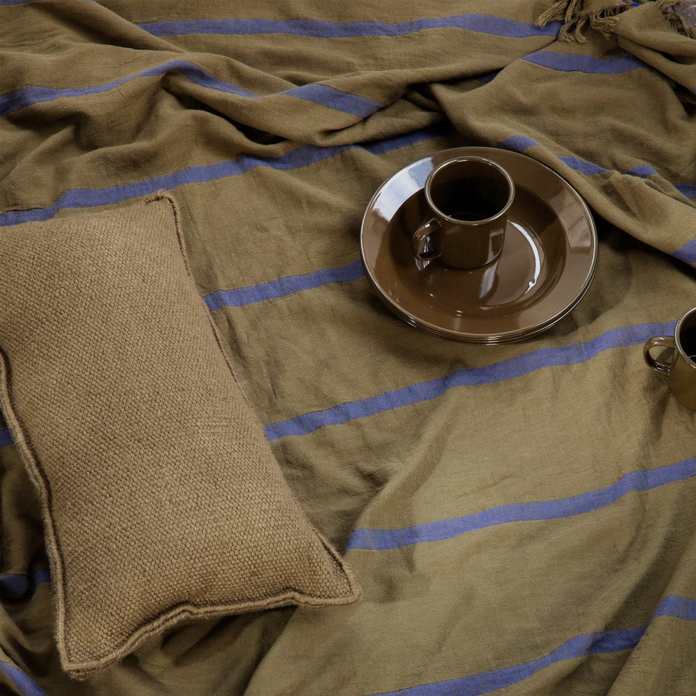Ferm Living - Yard Picnic Blanket, Olive/Bright Blue | Gessato Design Store
