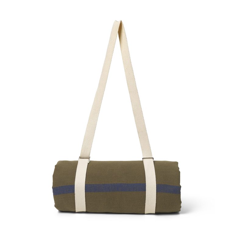 Ferm Living - Yard Picnic Blanket, Olive/Bright Blue | Gessato Design Store