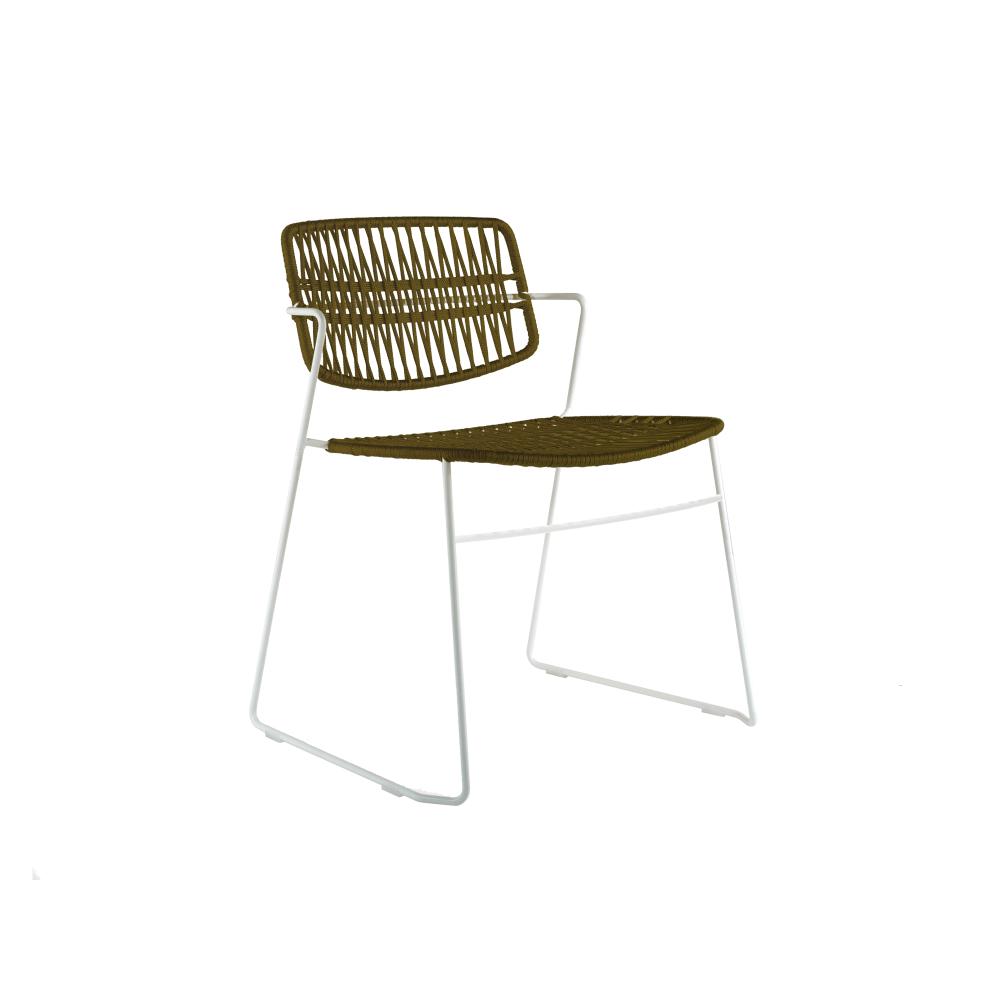 Copiosa - Serpentine Outdoor Chair, White/Brown | Gessato Design Store