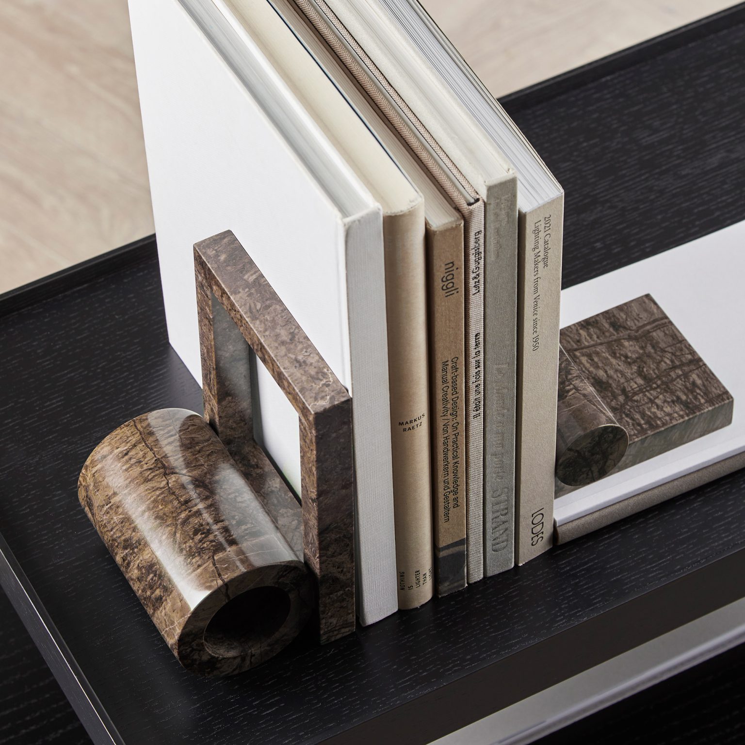 Woud - Brown Marble Bookends | Gessato Design Store