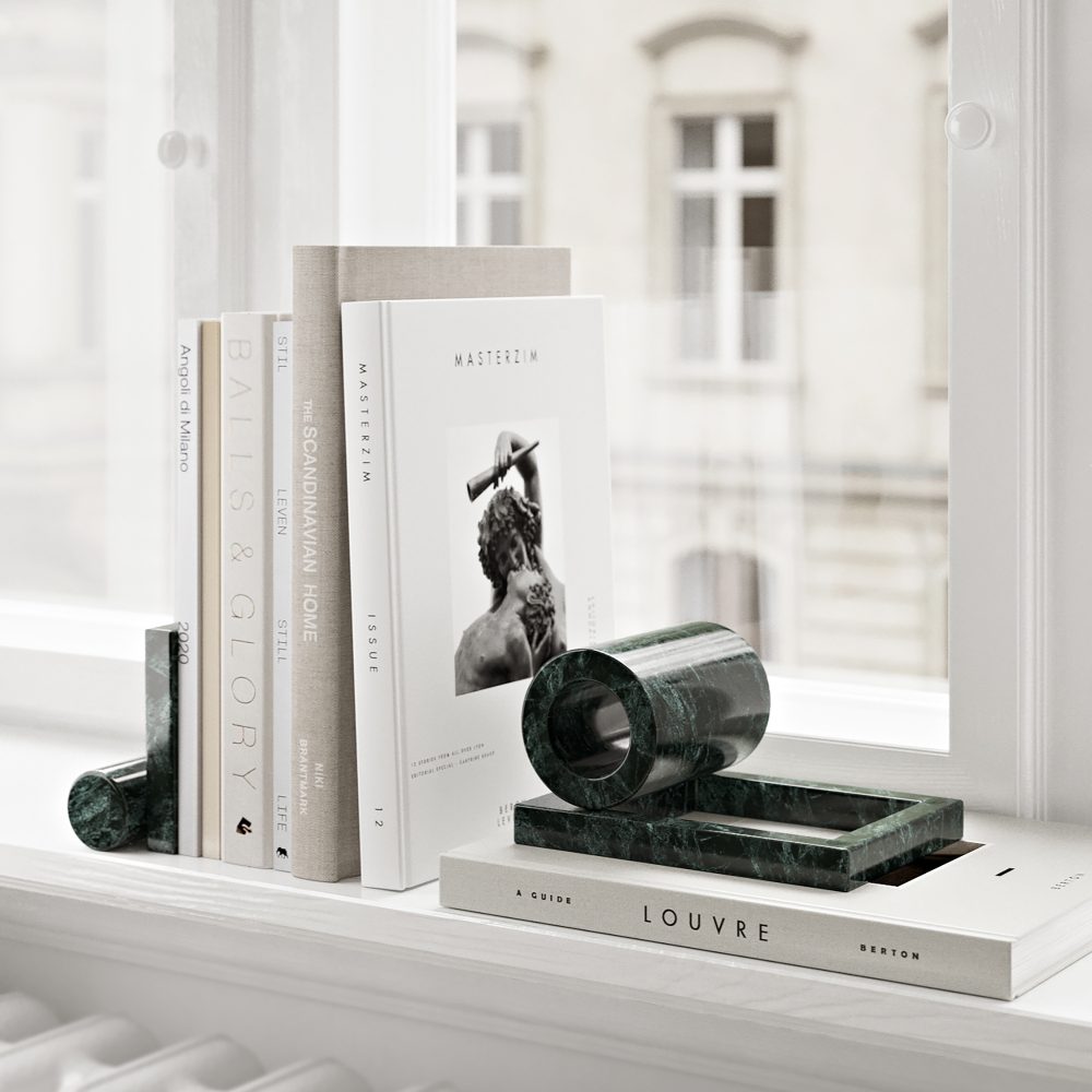 Woud - Green Marble Bookends | Gessato Design Store
