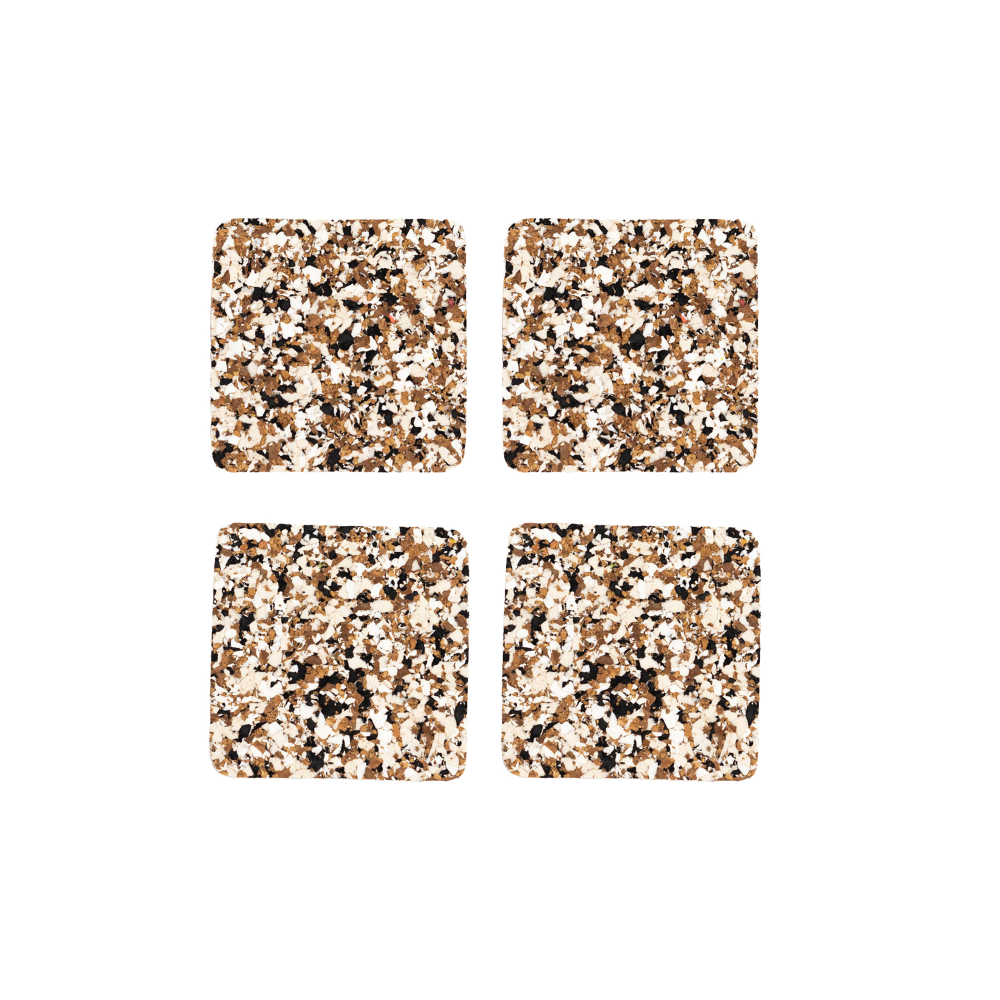 Yod and Co. - Speckled Coasters Square - Black, Set of 4 | Gessato ...