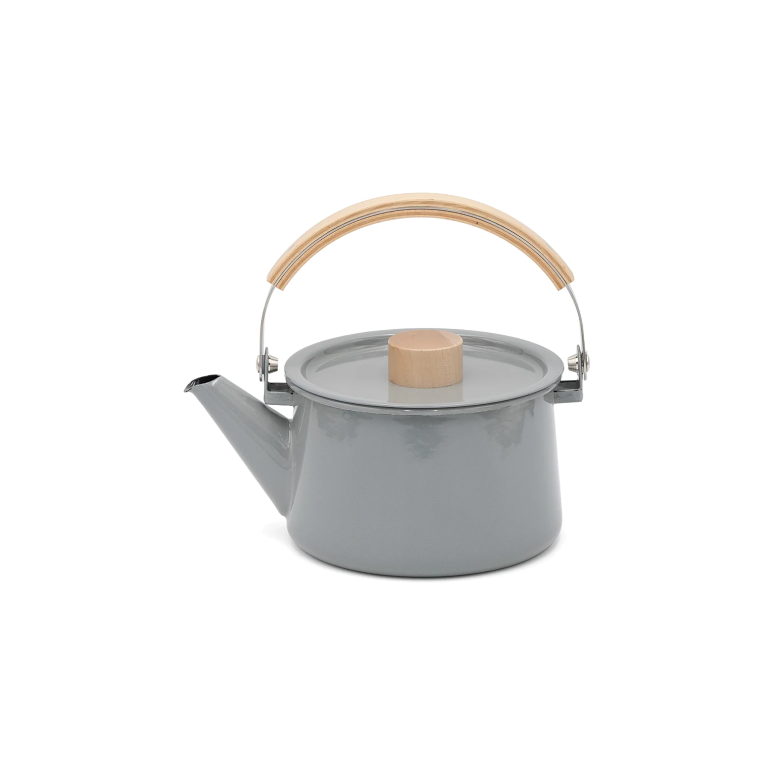 Kaico - Kaico Enamel Kettle with Wooden Handle, Gray | Gessato Design Store