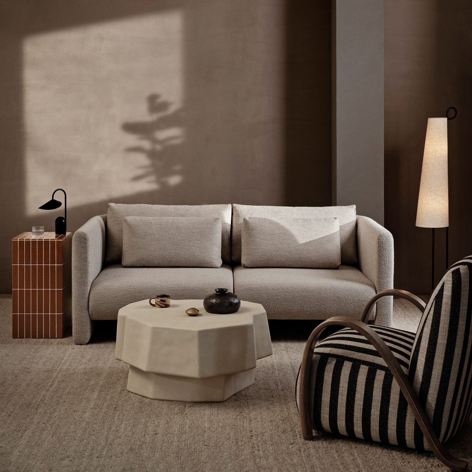Ferm Living - Dase Sofa Armrest Right, Soft Bouclé - Natural | Gessato ...