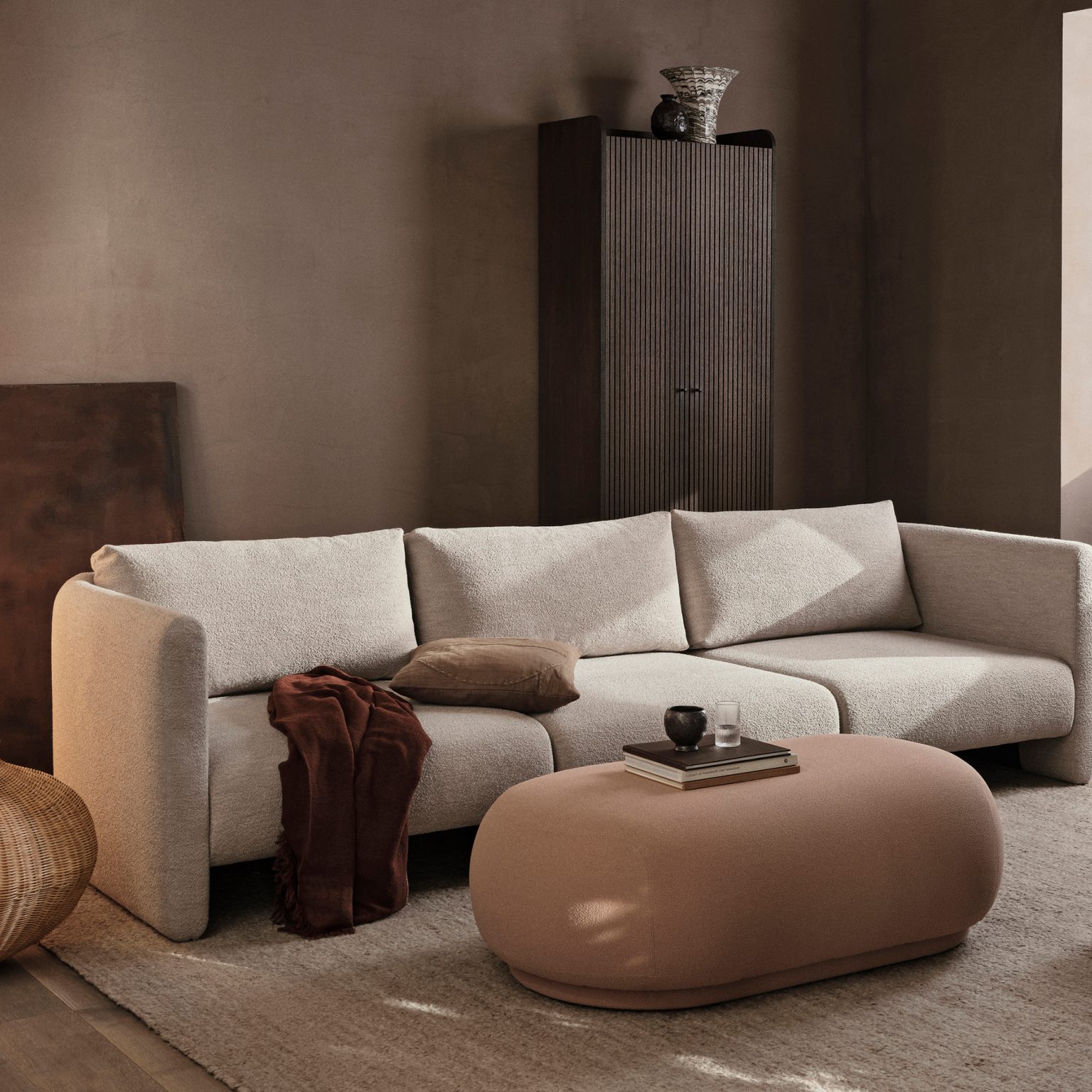 Ferm Living - Dase Sofa Center, Soft Bouclé - Natural | Gessato Design ...