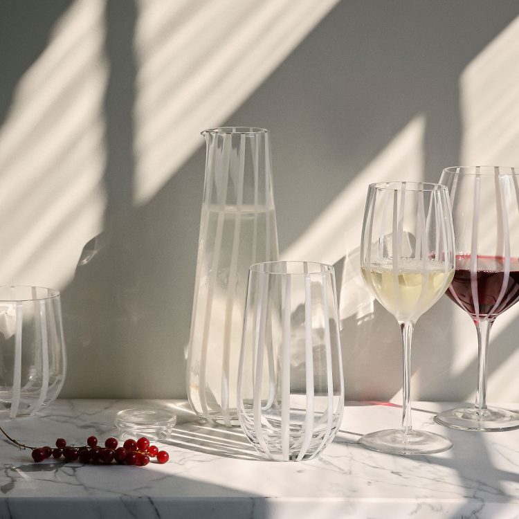 Broste Copenhagen - Stripe White Wine Glass, Set of 4 | Gessato Design ...