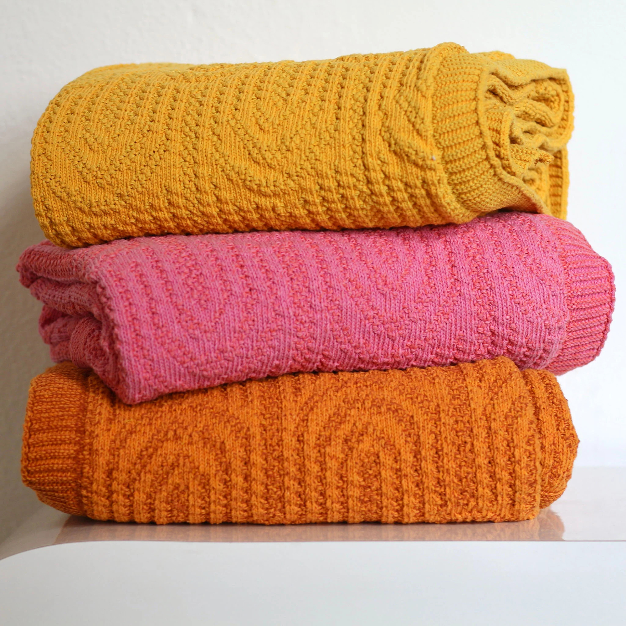 Happy Habitat - Arch Texture Throw in Orange | Gessato Design Store