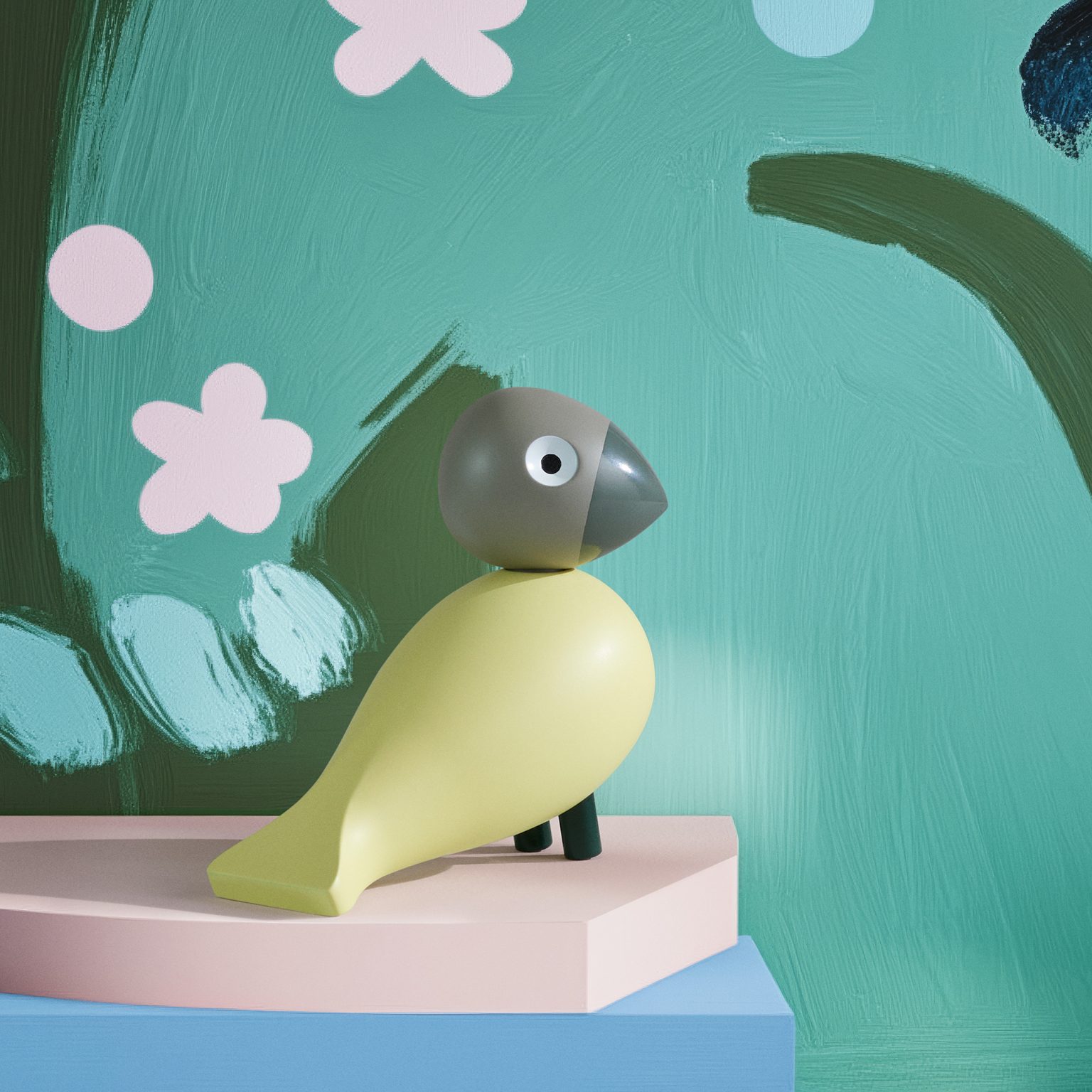 Kay Bojesen - Bird Bella 2025, Cream/Grey | Gessato Design Store