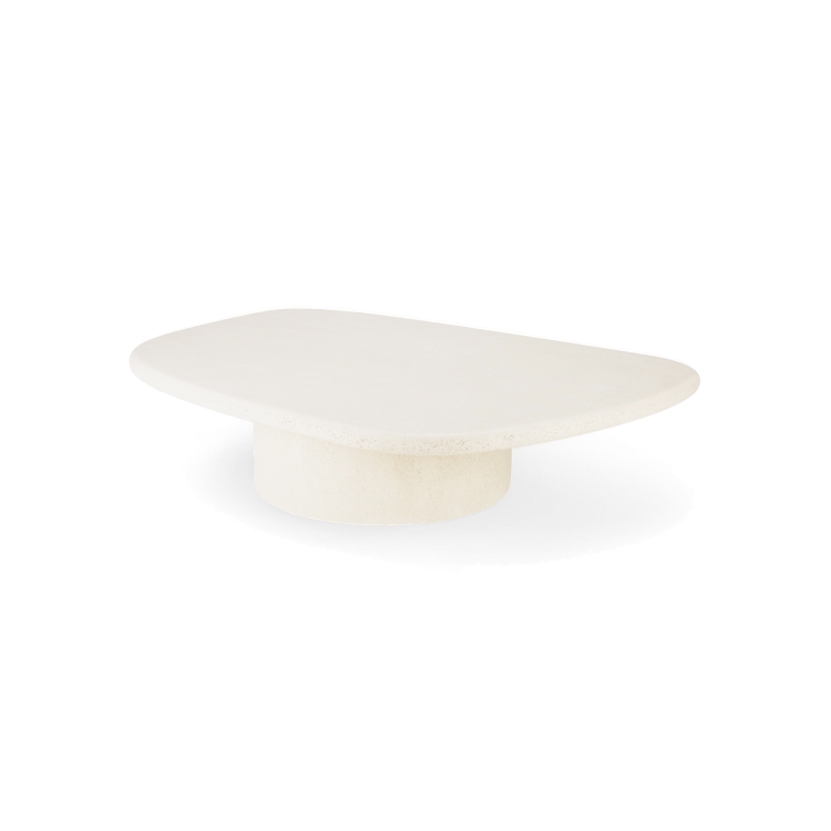 Ethnicraft - Elements White Concrete Coffee Table – Pebble Shape ...