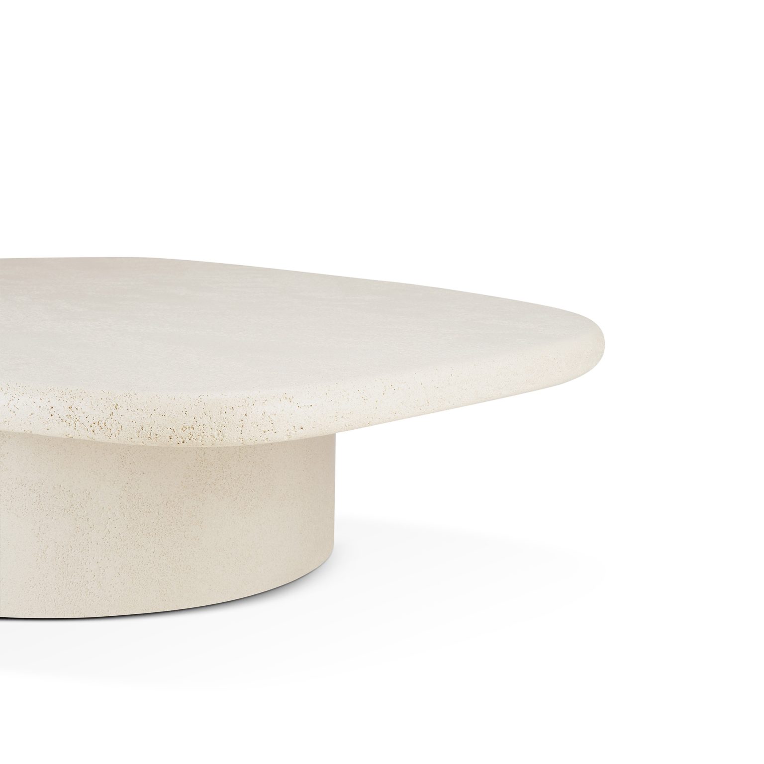 Ethnicraft - Elements White Concrete Coffee Table – Pebble Shape ...