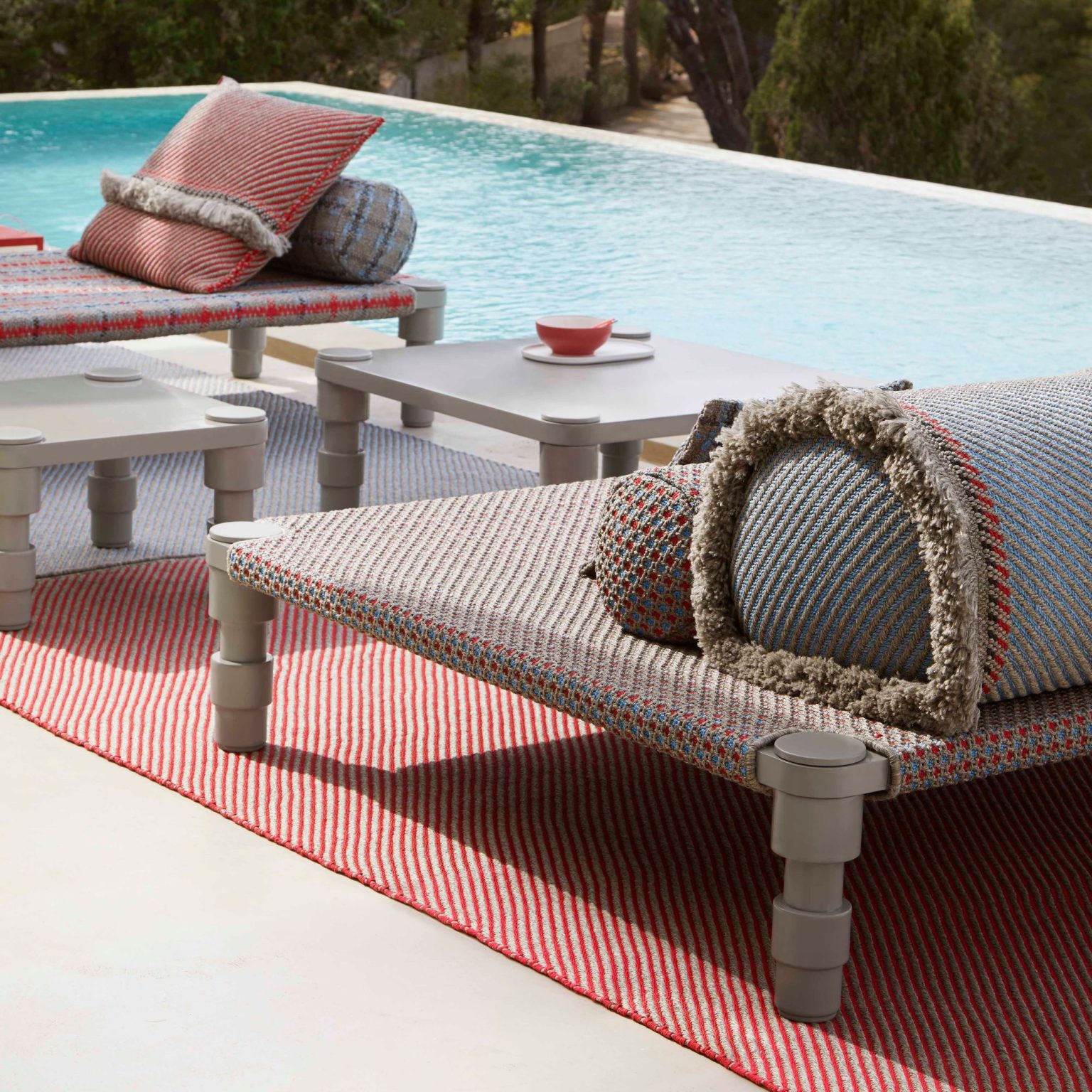GAN Rugs - Garden Layers Big Outdoor Diagonal Roll | Gessato Design Store
