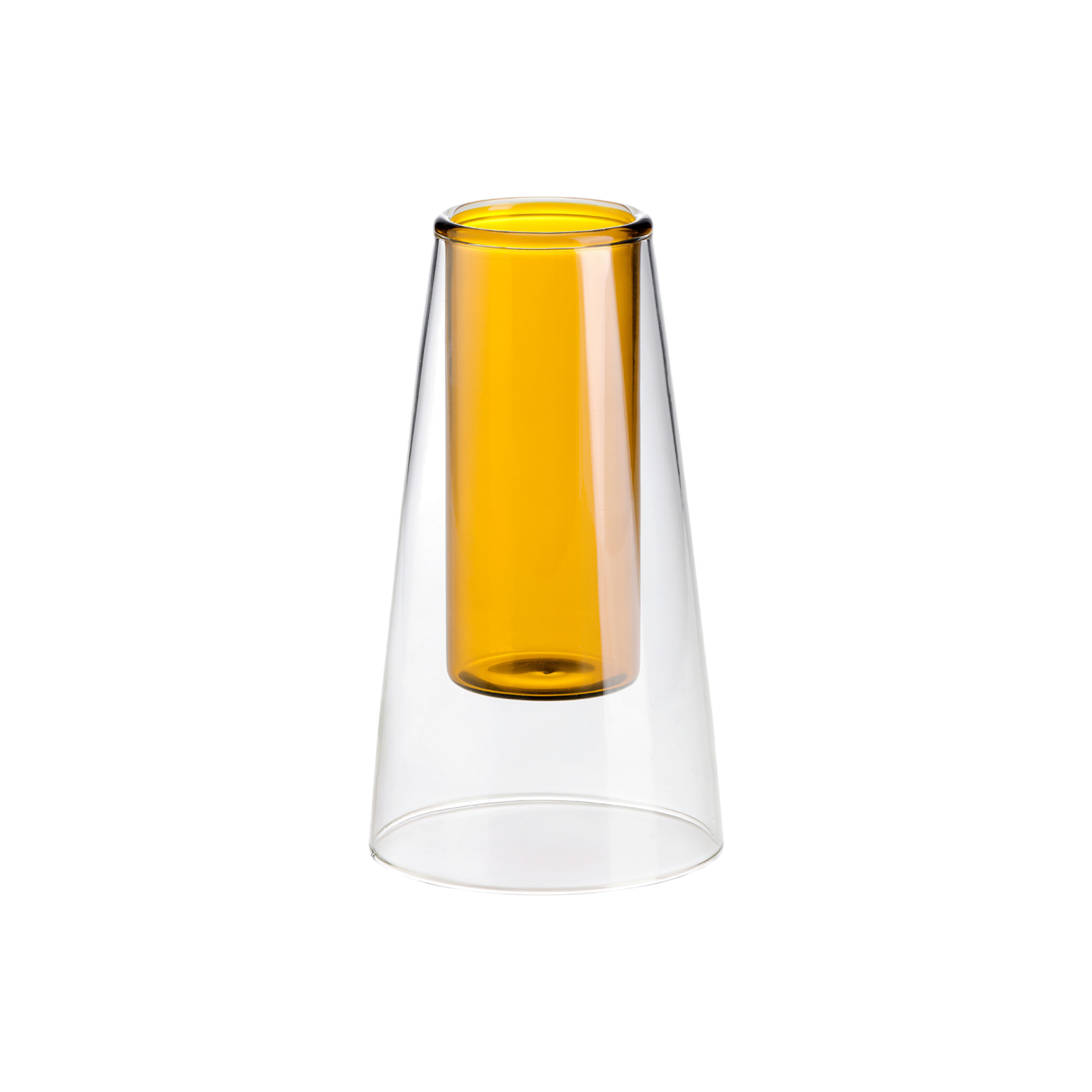 IVV - Doublé Small Trapezoid Double-Wall Glass Vase – Amber | Gessato ...